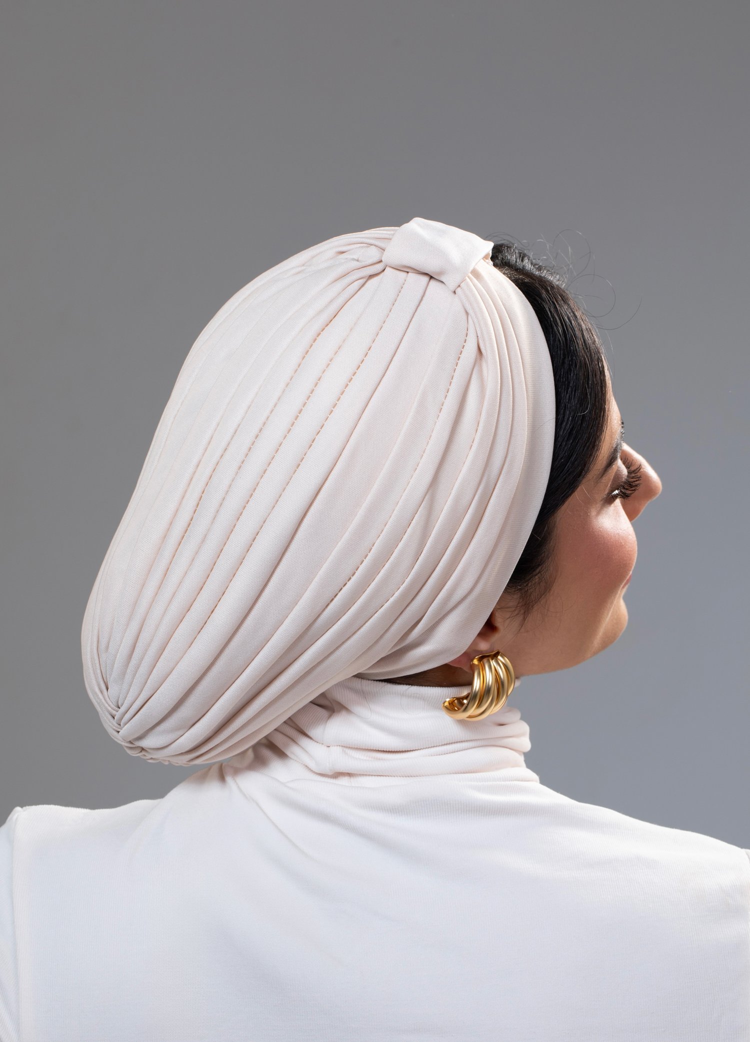 The OG Pleated Turban – Beige – 34 Threads